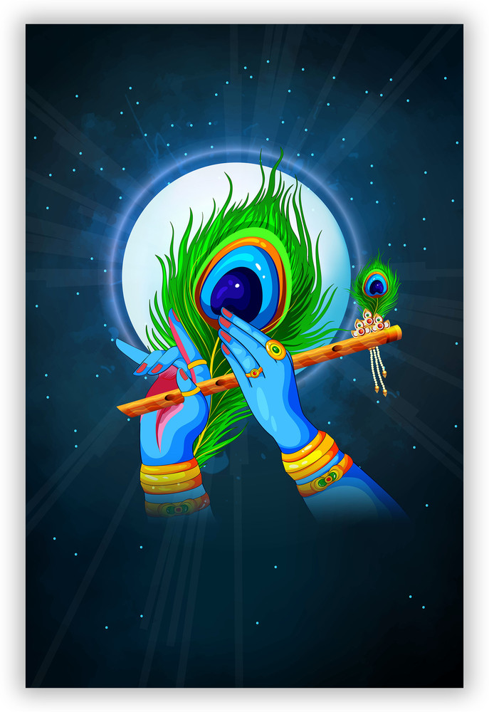 Lord Krishna With Peacock Feather