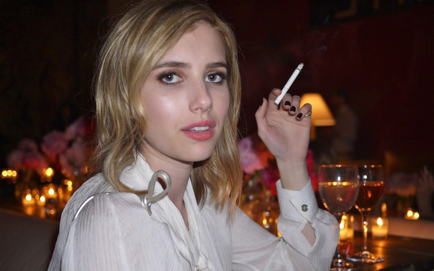 Emma Roberts Smoking Cigarettes
