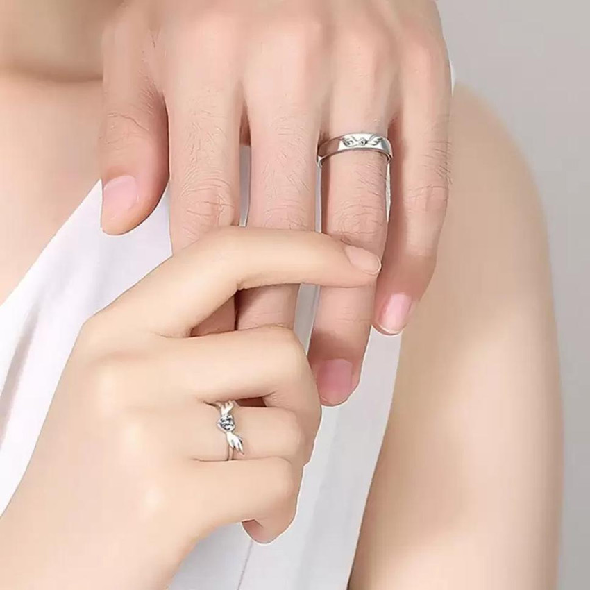 Braided Knot Silver Promise Rings For Couples Set Eleganzia, 48% OFF