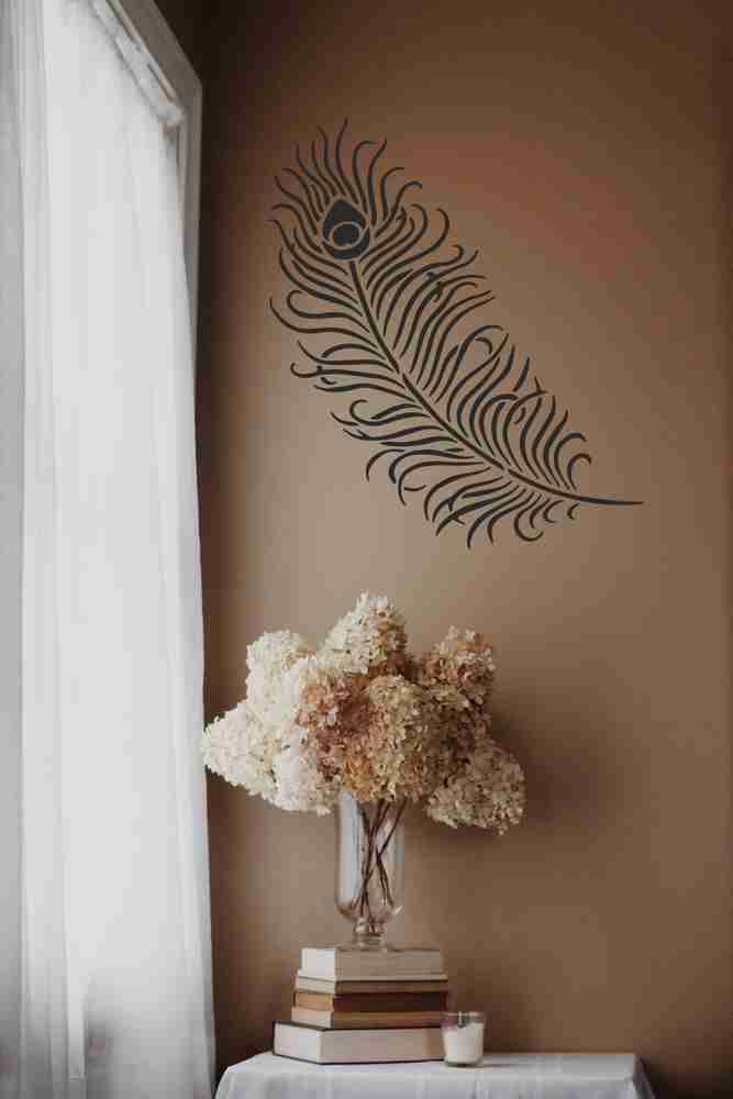 Peacock Feather Wall Stencil