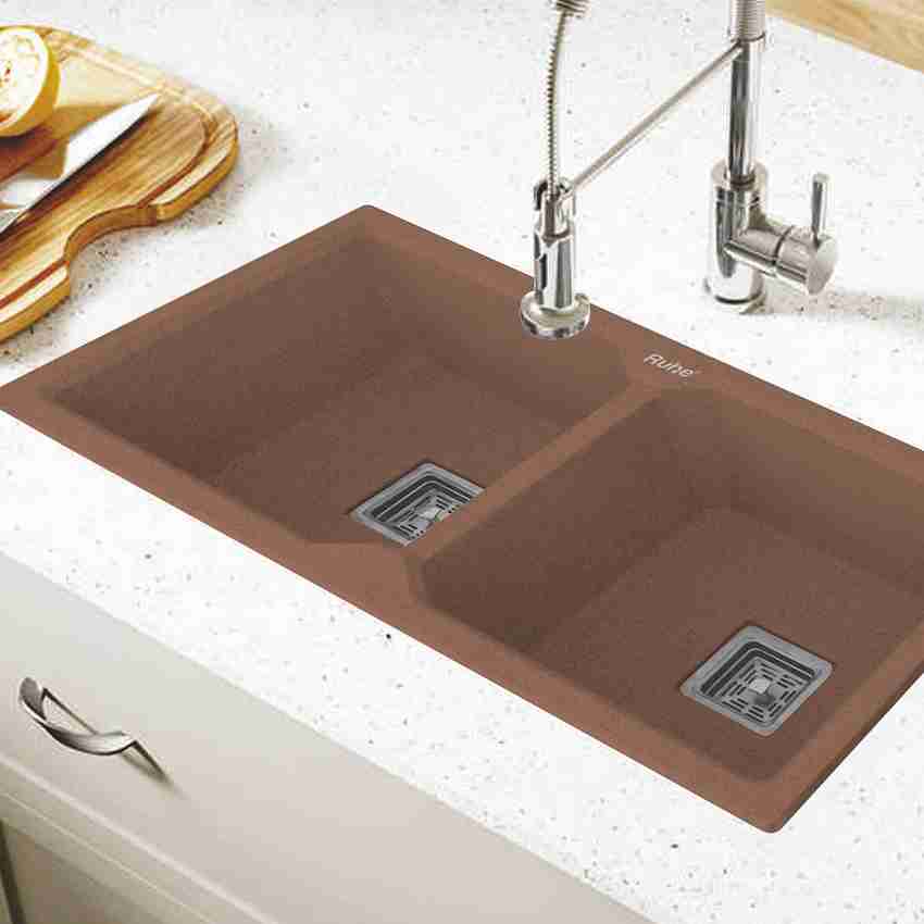 Quartz Double Bowl Sand Pluto Kitchen Sink (37 X 18 X, 50% OFF