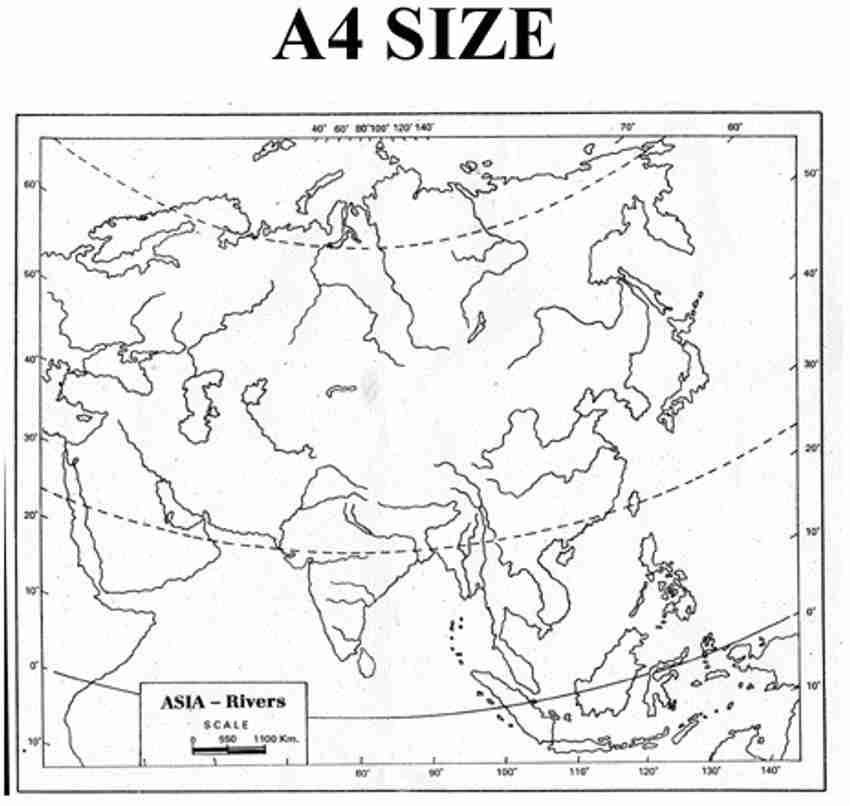 Blank Asia Physical Map