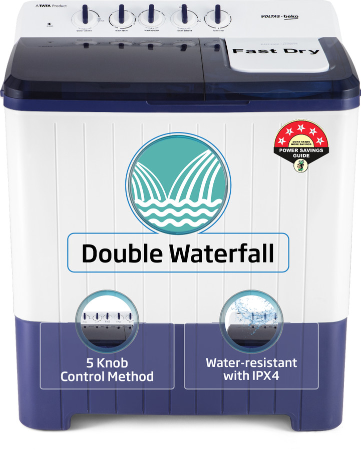 Voltas Beko 14 kg Semi Automatic Top Load Washing Machine (WTT140UPA ...