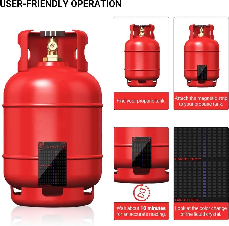 NUVIO Magnetic LPG Gas Cylinder Level Indicator Strip | Reusable Gas ...
