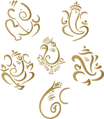 24% OFF on WallDesign Mini Ganesha Set Of 6 Bike Sticker Windows Car ...