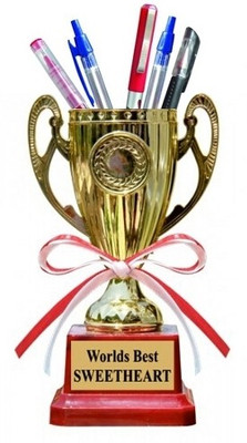 7% OFF on Everyday Gifts Trophy 1 Compartments Gold plated plastic Pen ...