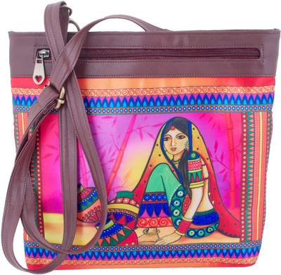 Buy All Things Sundar Three Village Ladies Pink Shoulder Bag Pin1lady ...