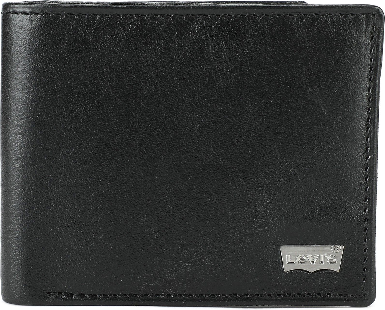 LEVI'S Men Black Genuine Leather Wallet - Regular Size (8 Card Slots ...