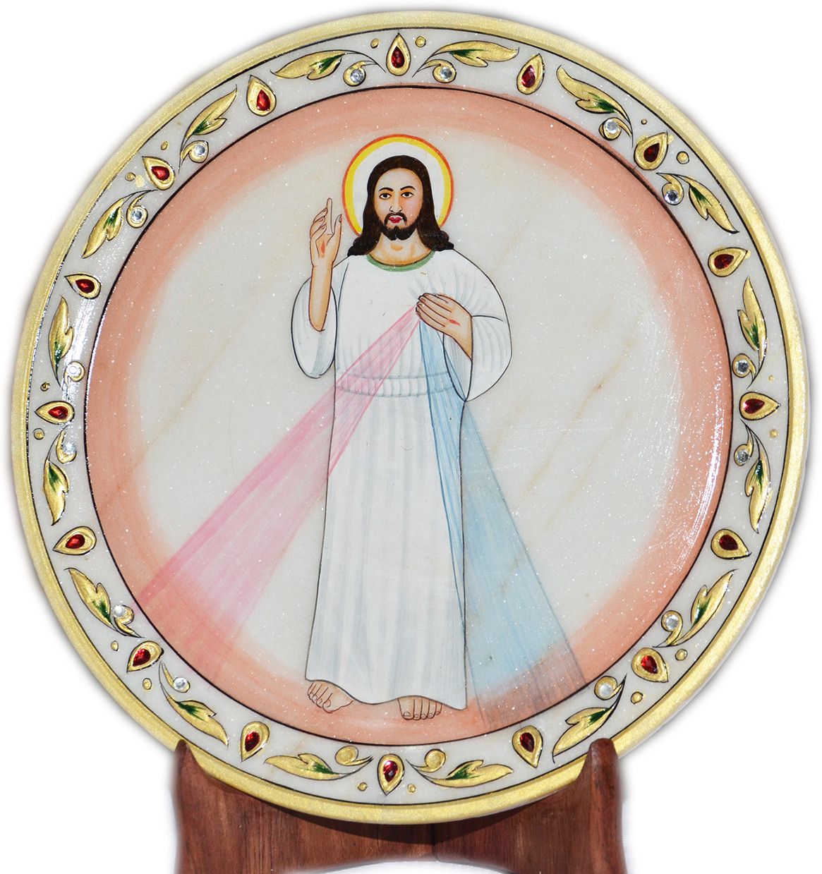 38% OFF on Anjalika Decorated Isha Plate Marble Pooja & Thali Set on ...