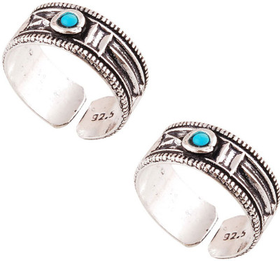 16% OFF on Amogh Designer Silver Turquoise Toe Ring Set on Flipkart ...