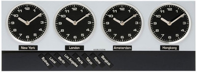 Buy Karlsson Time Zone Magnets Analog Wall Clock Silver on Flipkart ...